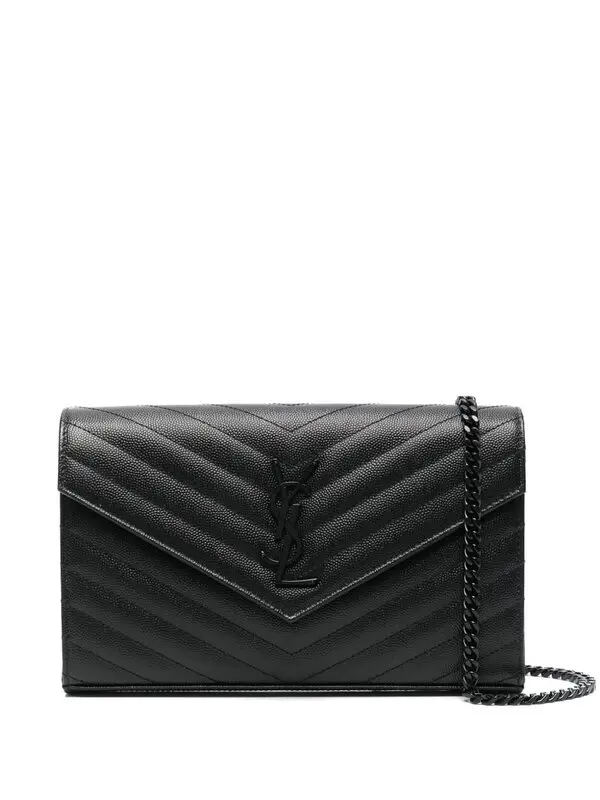 Saint Laurent Cassandre Chain Wallet - Black