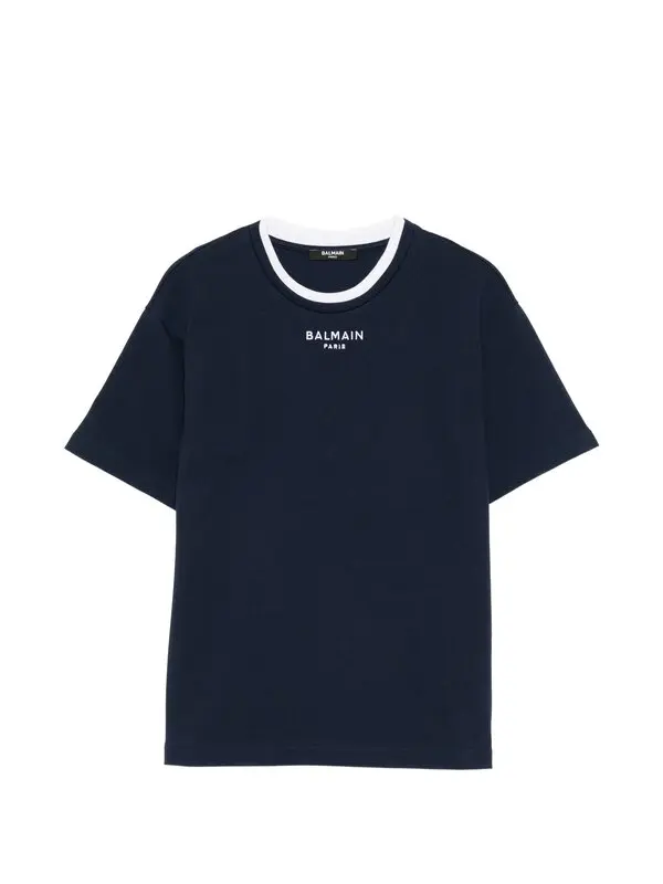 Balmain Relaxed Fit T-shirt With Embroidered Logo - Blu