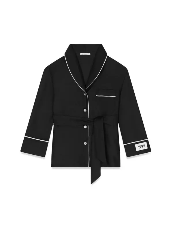 Dolce & Gabbana Silk Robe Shirt With Belt - Black