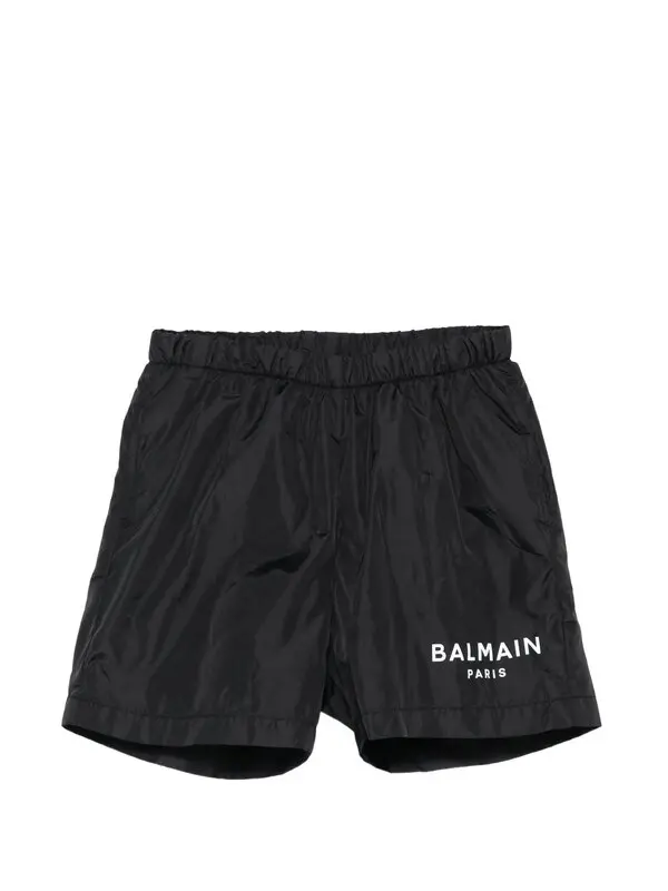 Balmain Swim Shorts With Mesh Lining And Logo Detail - Black