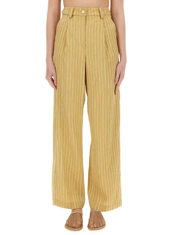 ALYSI Wide Fit Striped Satin Tailored Pants