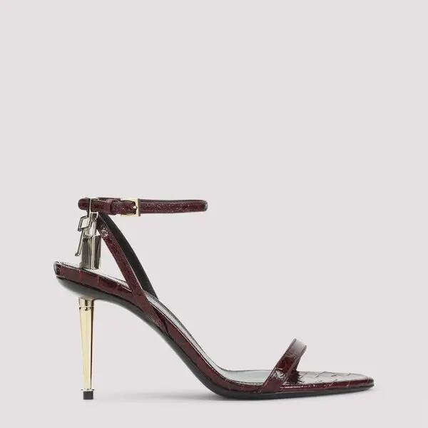 TOM FORD Semi-shiny Printed Python Pointy Naked Sandal - Red