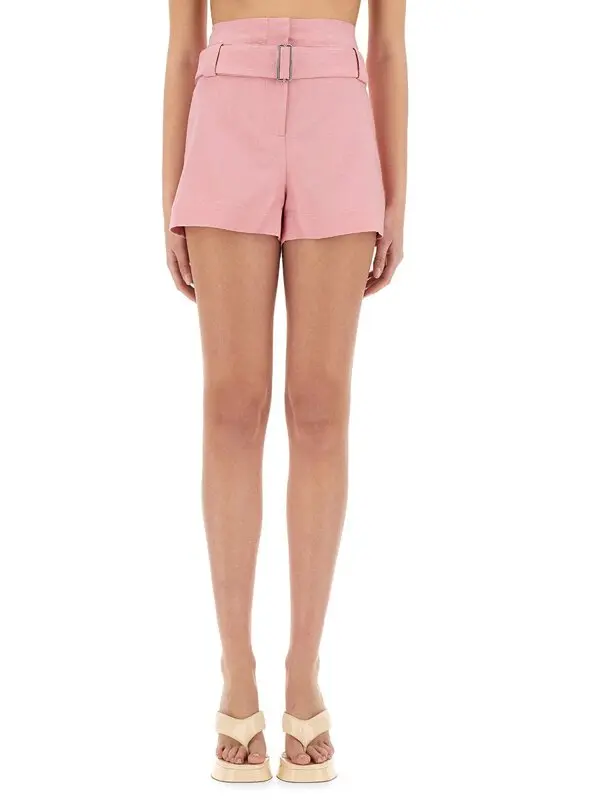 MSGM Belted Mini Shorts - Pink