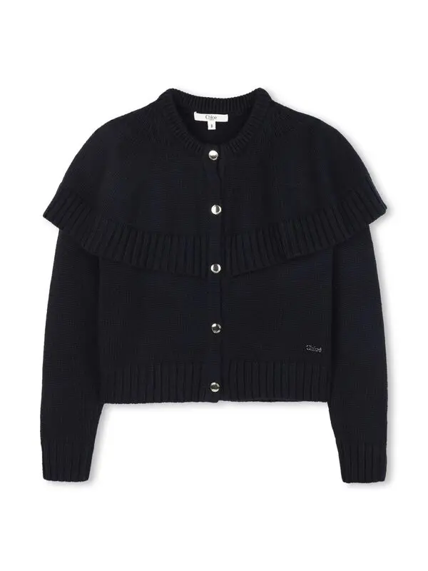 Chloé Mock-neck Logo-patch Sweatshirt - Blue