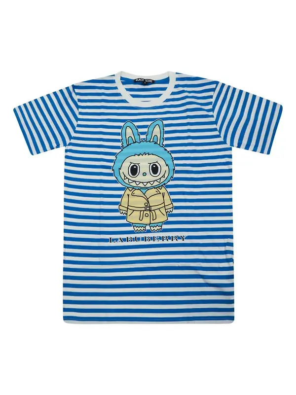 BLACK SCORE Bold Striped T-shirt For - Blu
