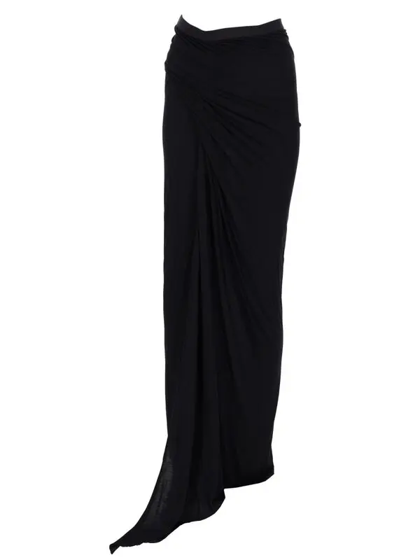 Rick Owens Maxi Skirt With Draped Detailing