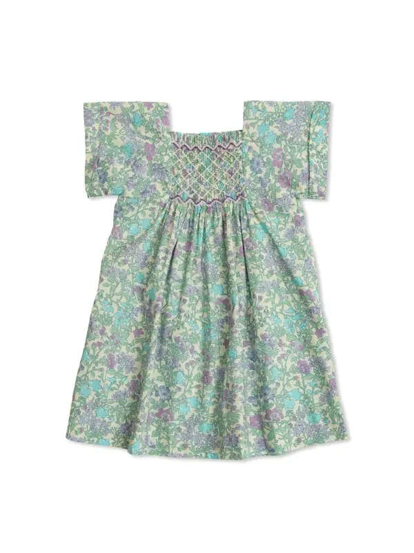 Bonpoint Pais Garden Smocked Cotton Dress