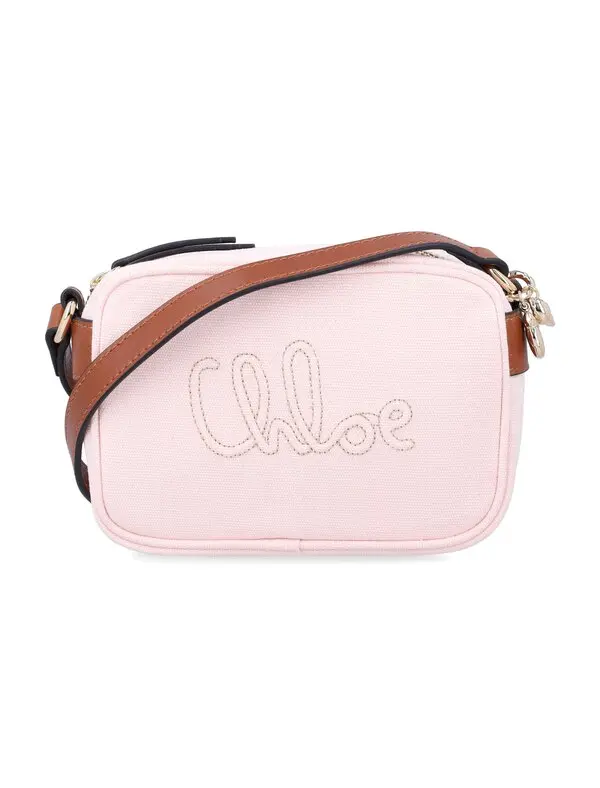 Chloé Mini Zip Closure Bag With Charms And Adjustable Strap - Pink