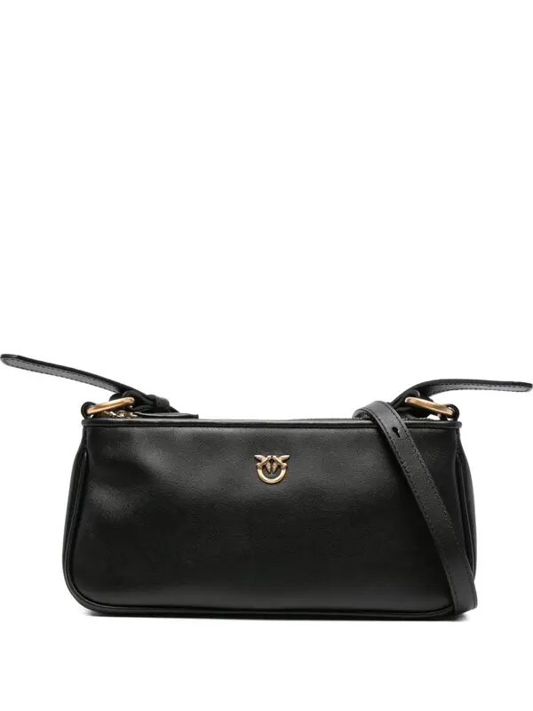 Pinko Rectangle Leather Shoulder Bag - Black