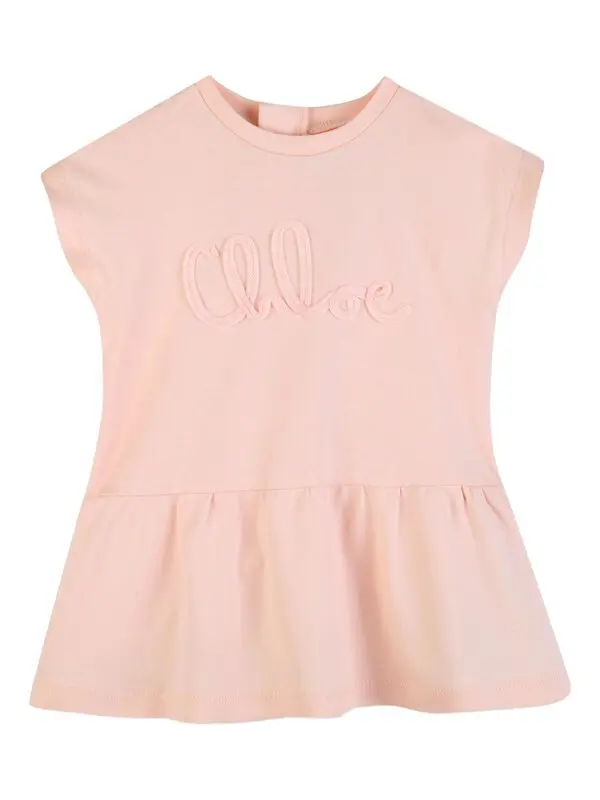 Chloé Embroidered Logo Mini Dress