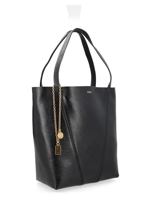Chloé Textured Leather Mini Handbag With Gold Tone Chain Detail - Black