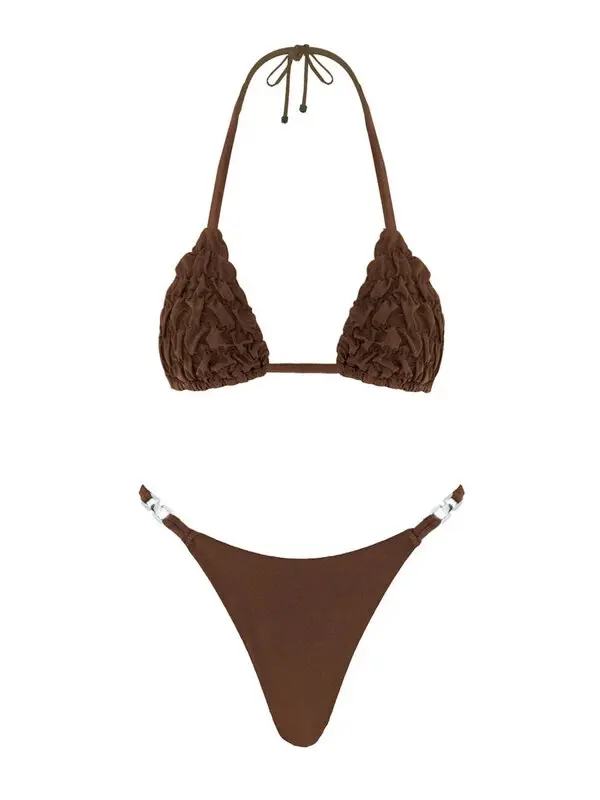SELIA RICHWOOD Ruching" Bikini Set - Brown