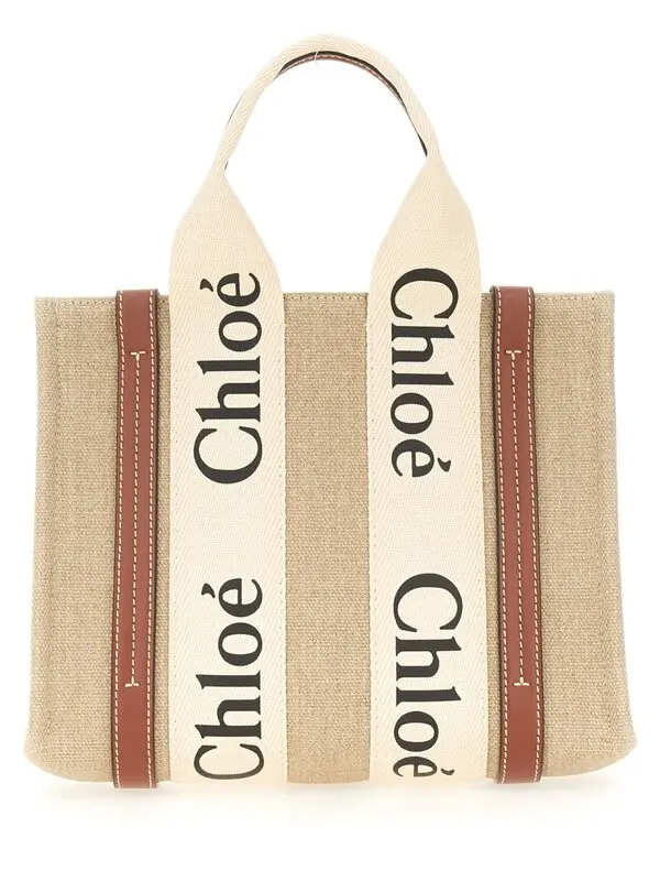 Chloé Woody Mini Tote Bag - Beige