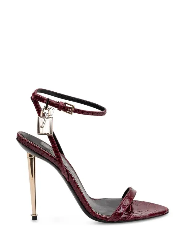 TOM FORD Semi-gloss Heeled Sandals - Ruby Red