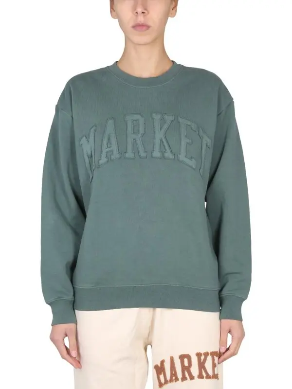 MARKET Crewneck Sweatshirt With Embroidered Logo - Green