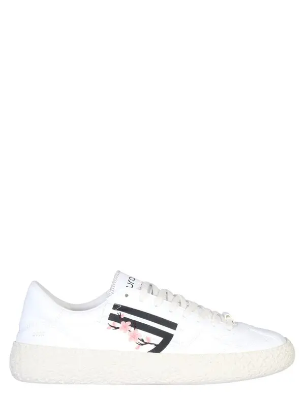 PURAAI Leather Sneakers With Floral Detail