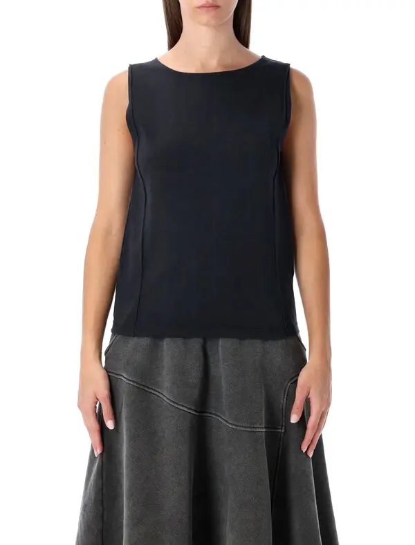 Our Legacy Sleeveless Lounge Top With Raw Edges - Black