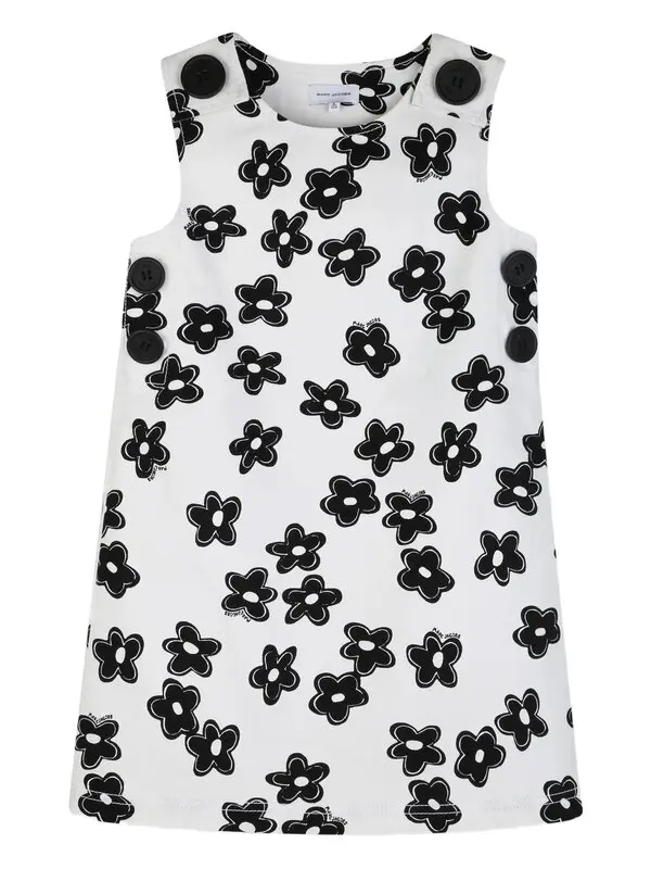 Marc Jacobs Sleeveless Floral Print Dress - White
