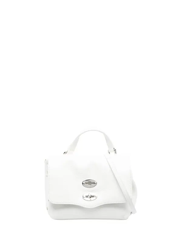 ZANELLATO Baby Postina Messenger Bag In Tumbled Leather - White