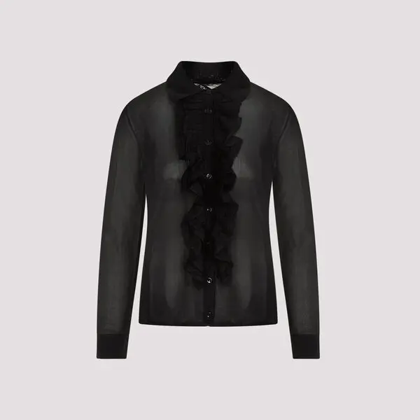 TOM FORD Viscose Ruffled Shirt - Black