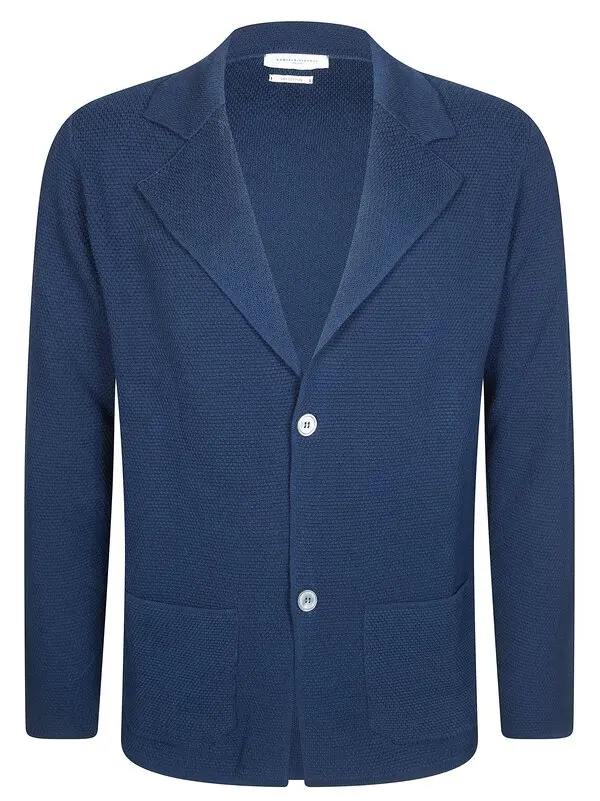 DANIELE FIESOLI Textured Knit Blazer Spirit Cardigan - Blu