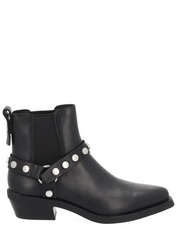Ash Logan Studded Leather Ankle Boots