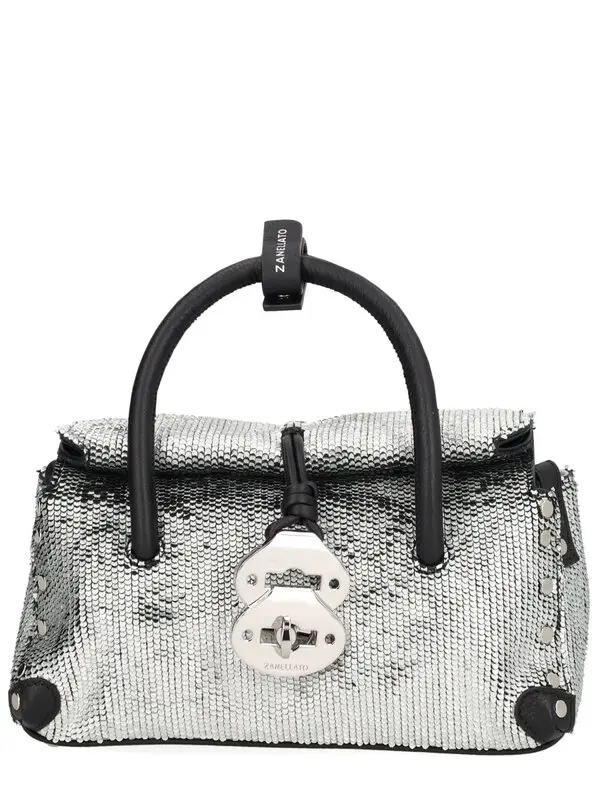ZANELLATO Small Postina Messenger Bag In Tumbled Leather - Silver