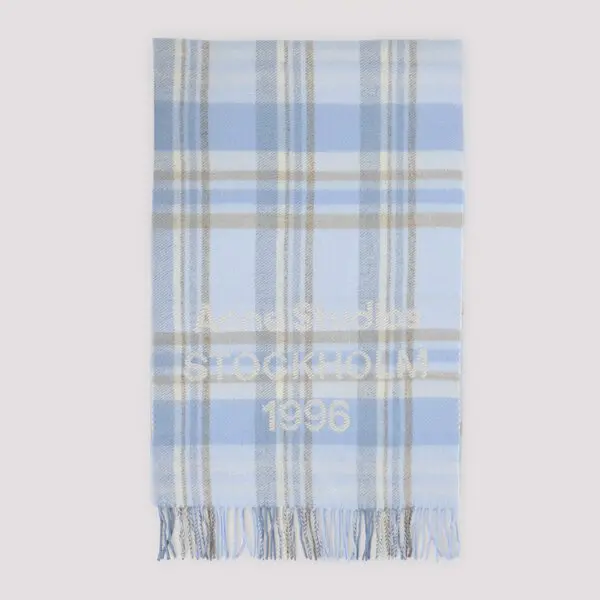 Acne Studios Check Logo Scarf Wide