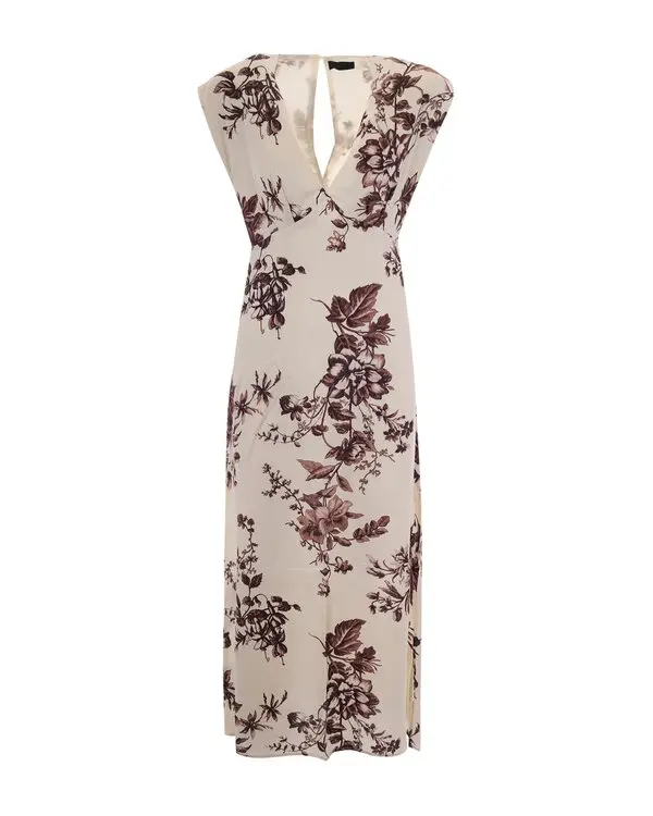 Liu Jo Floral Print V-neck Midi Dress