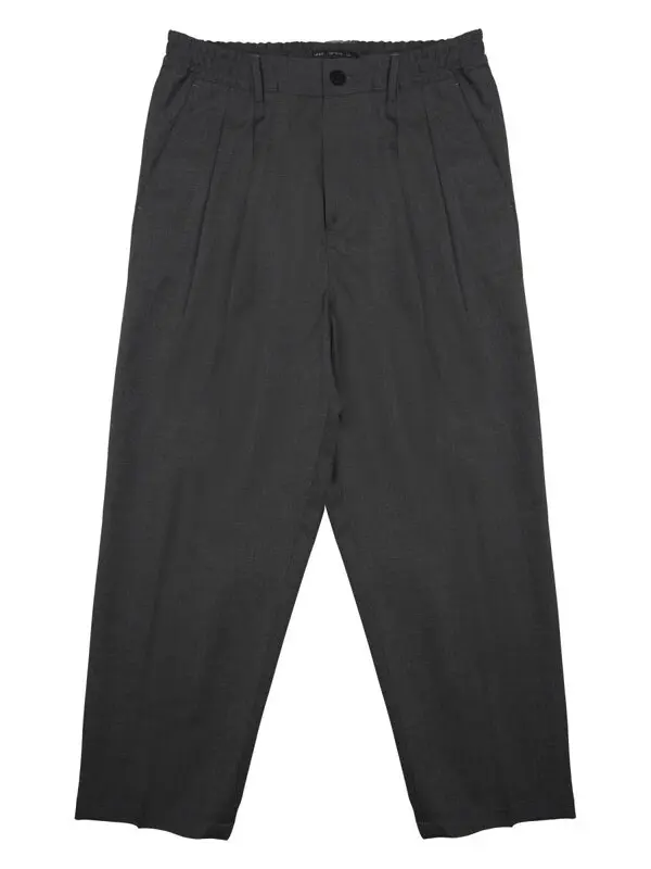 LOW BRAND Pleated Wool Blend Trousers - Grey