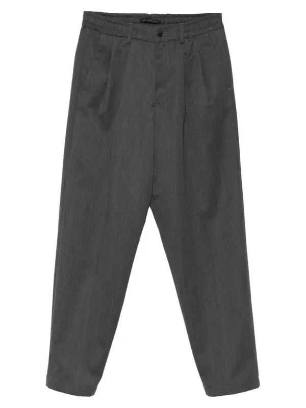 LOW BRAND Pleated Wool-blend Trousers