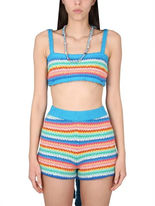 Alanui Over The Rainbow Knitted Bra - Multicolour