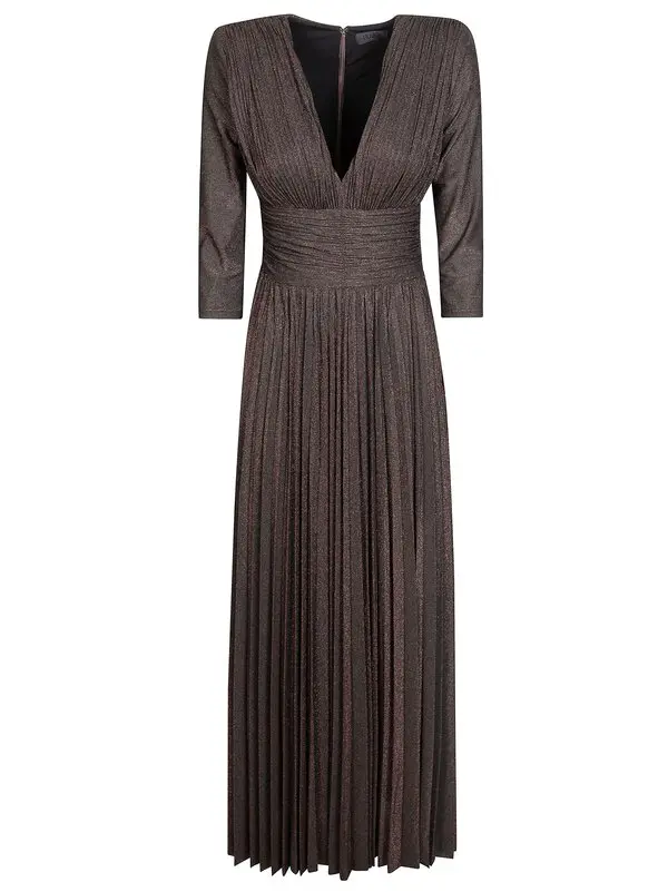 Liu Jo V-neck Pleated Midi Dress
