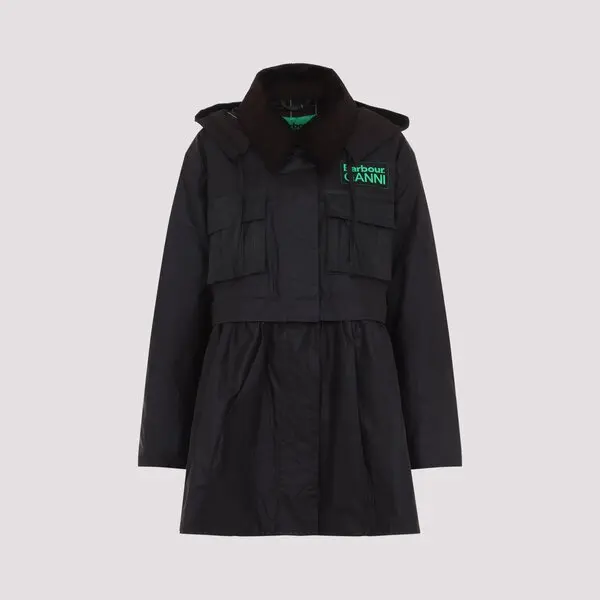 BARBOUR X GANNI Peplum Waxed Jacket - Brown
