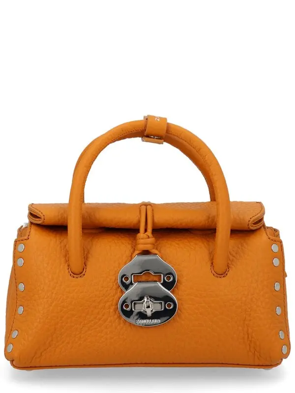ZANELLATO Dotta Baby Bag In Hammered Leather - Orange