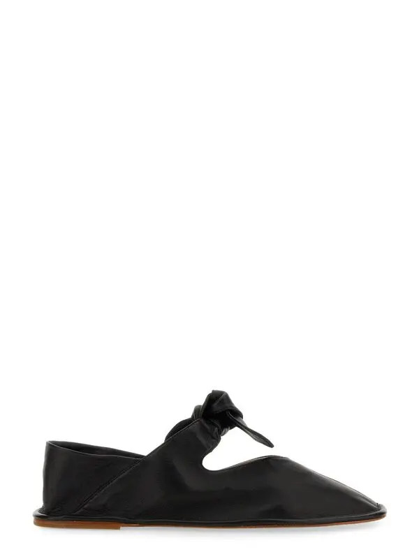 Hereu Luscious Lambskin Flat Sandal - Black