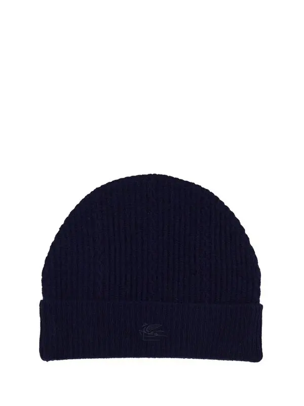 Etro Embroidered Logo Beanie - Blue