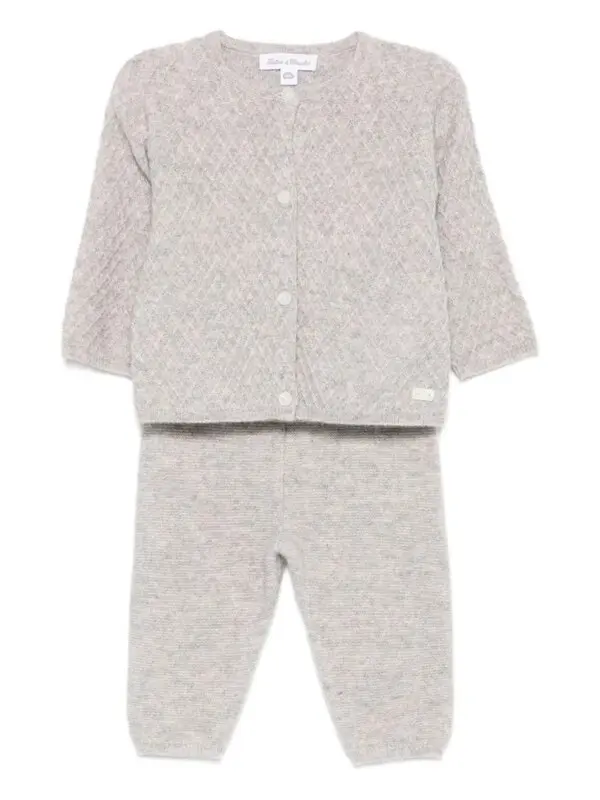 TARTINE ET CHOCOLAT Mini T-shirt And Pants Set For Baby - Grey