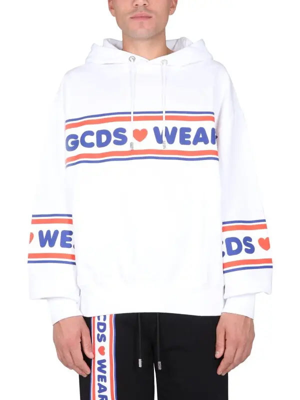 Gcds Logo-print Cotton Hoodie
