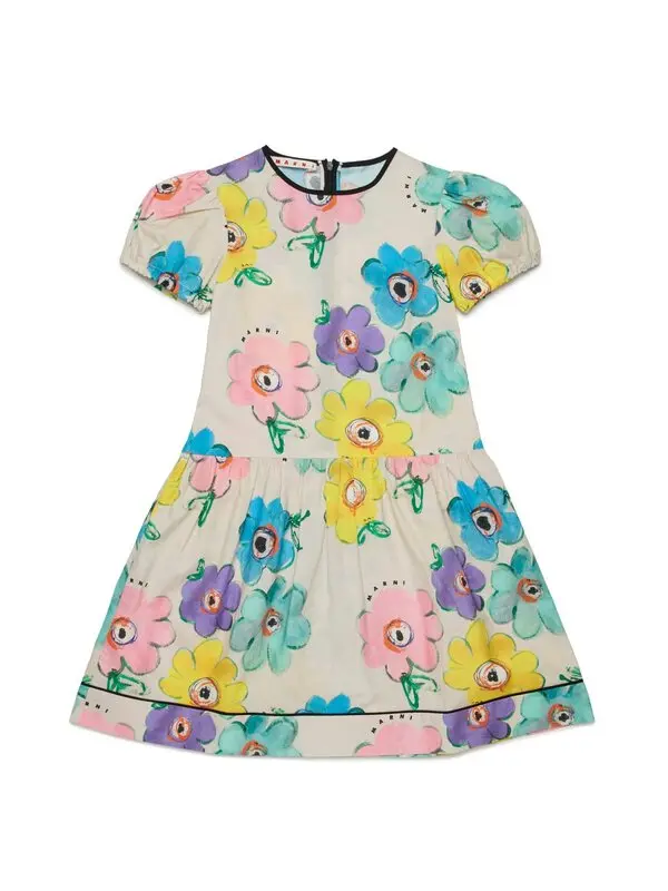 Marni Floral Print Cotton Dress