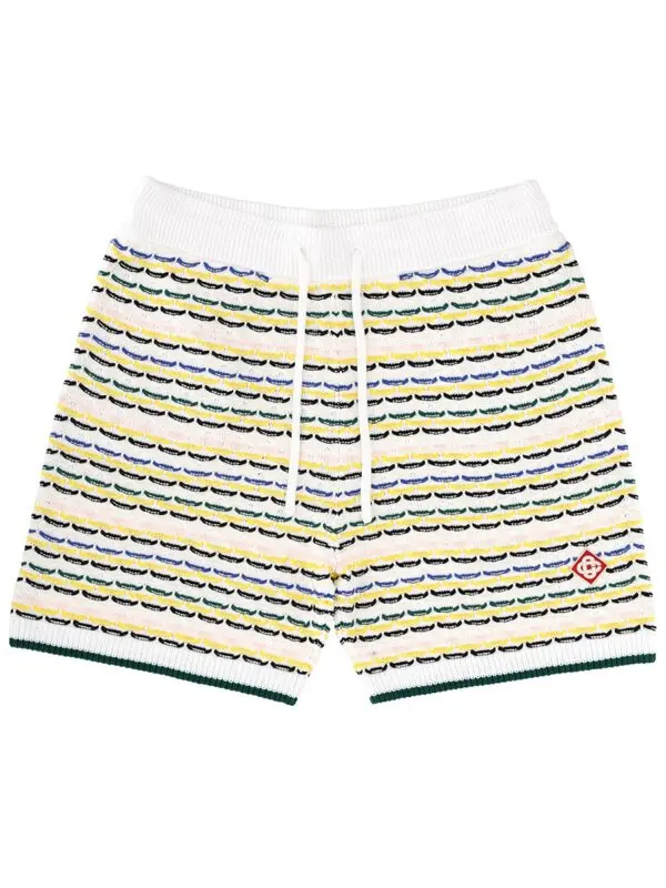 Casablanca Striped Knit Shorts - Multicolour