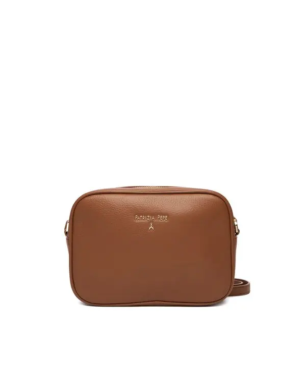 Patrizia Pepe Mini Leather Shoulder Bag - Cuoio