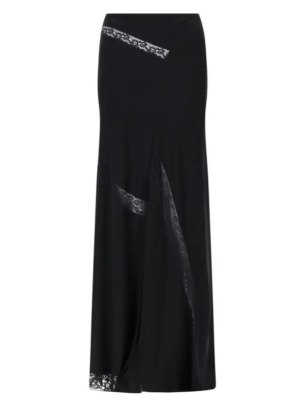 MSGM Lace Trimmed Maxi Skirt - Black