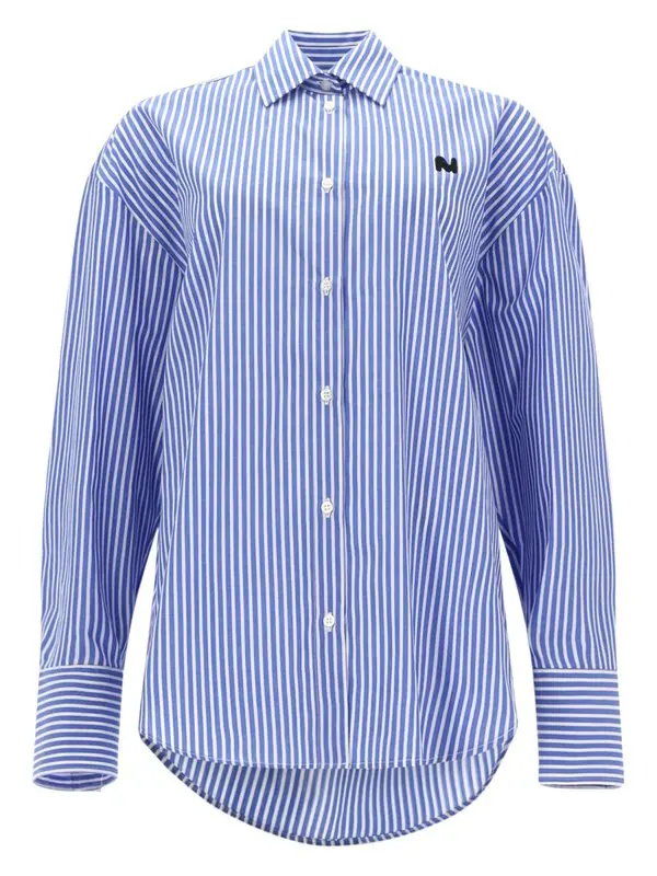 MSGM Oversized Striped Button-down Shirt - Blue