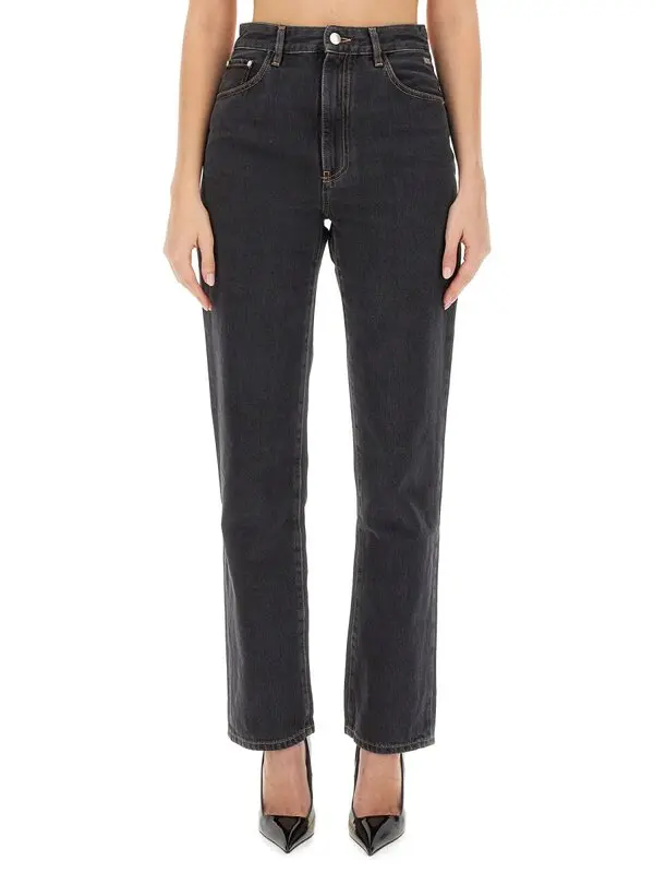 Gcds Rhinestone Embellished Straight Leg Jeans