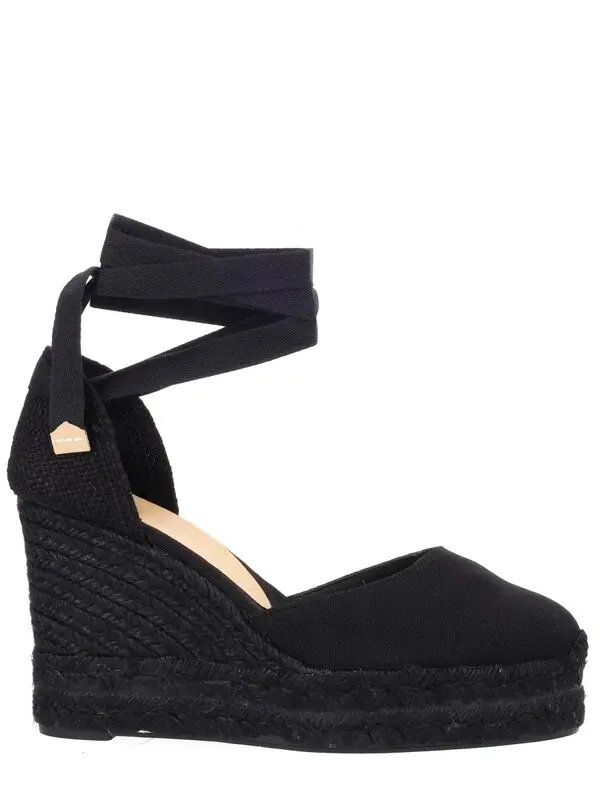 CastaÑer Canvas Wedge Espadrille Sandals With Ankle Wrap