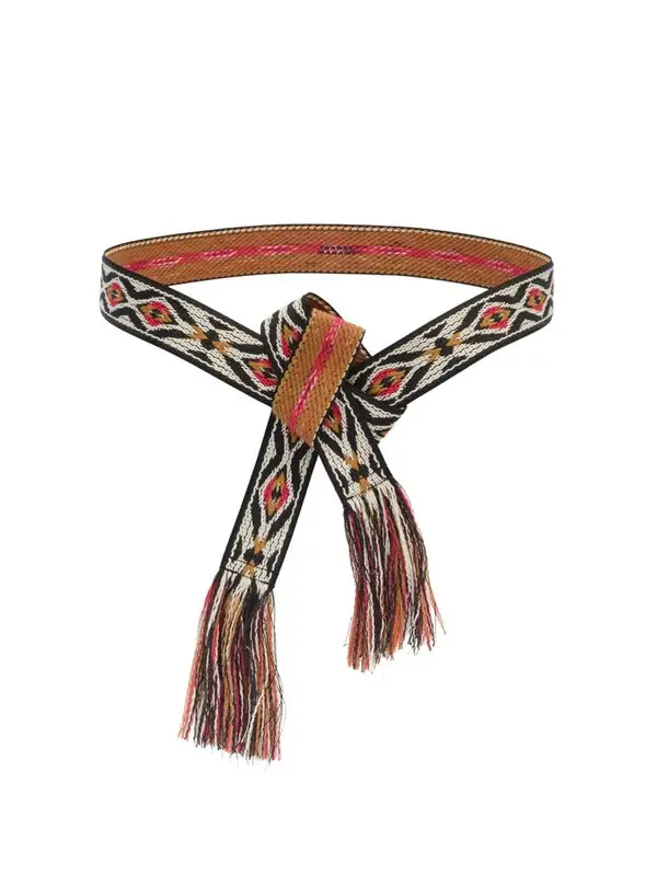 Isabel Marant Étoile Woven Belt With Fringe Detail - Black
