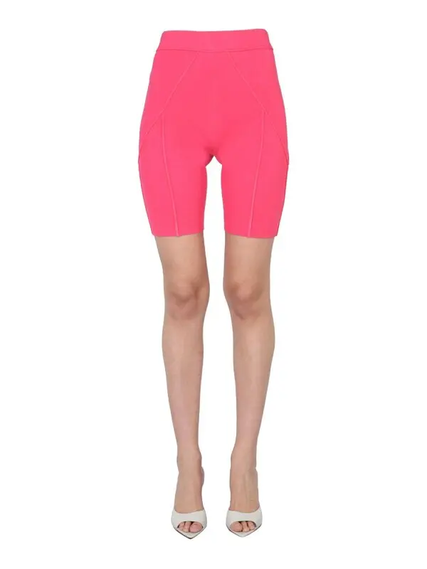 Helmut Lang High Waisted Elasticated Shorts - Fuchsia
