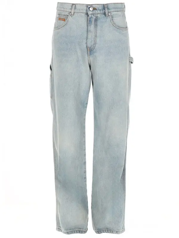 MSGM Straight-leg Cargo Jeans - Blue