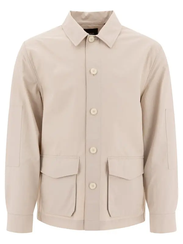 Vince Button-front Patch-pocket Shirt Jacket - Beige